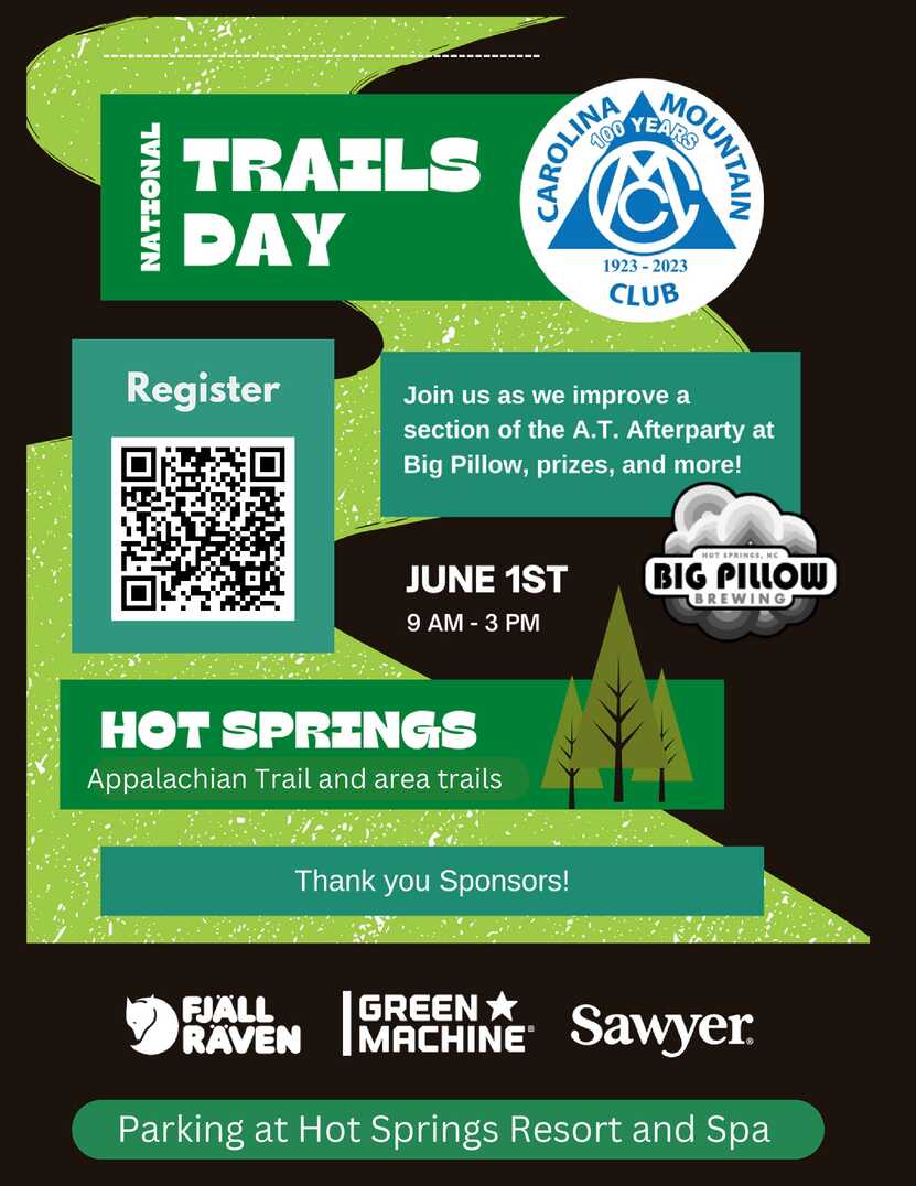 Trail Work Day with the Carolina Mountain Club! Park at Spa - Hot ...
